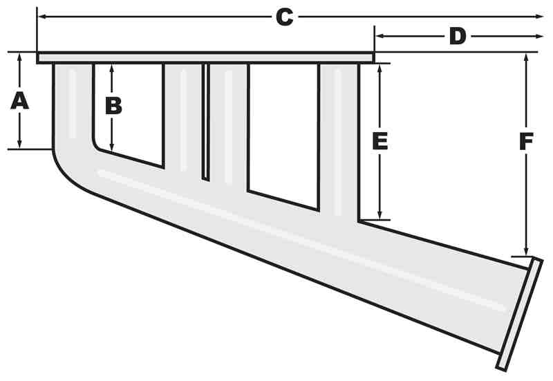 Small Block Ford Lake Style Header Kit, 1-5/8 Tube, 4 Inch Cone