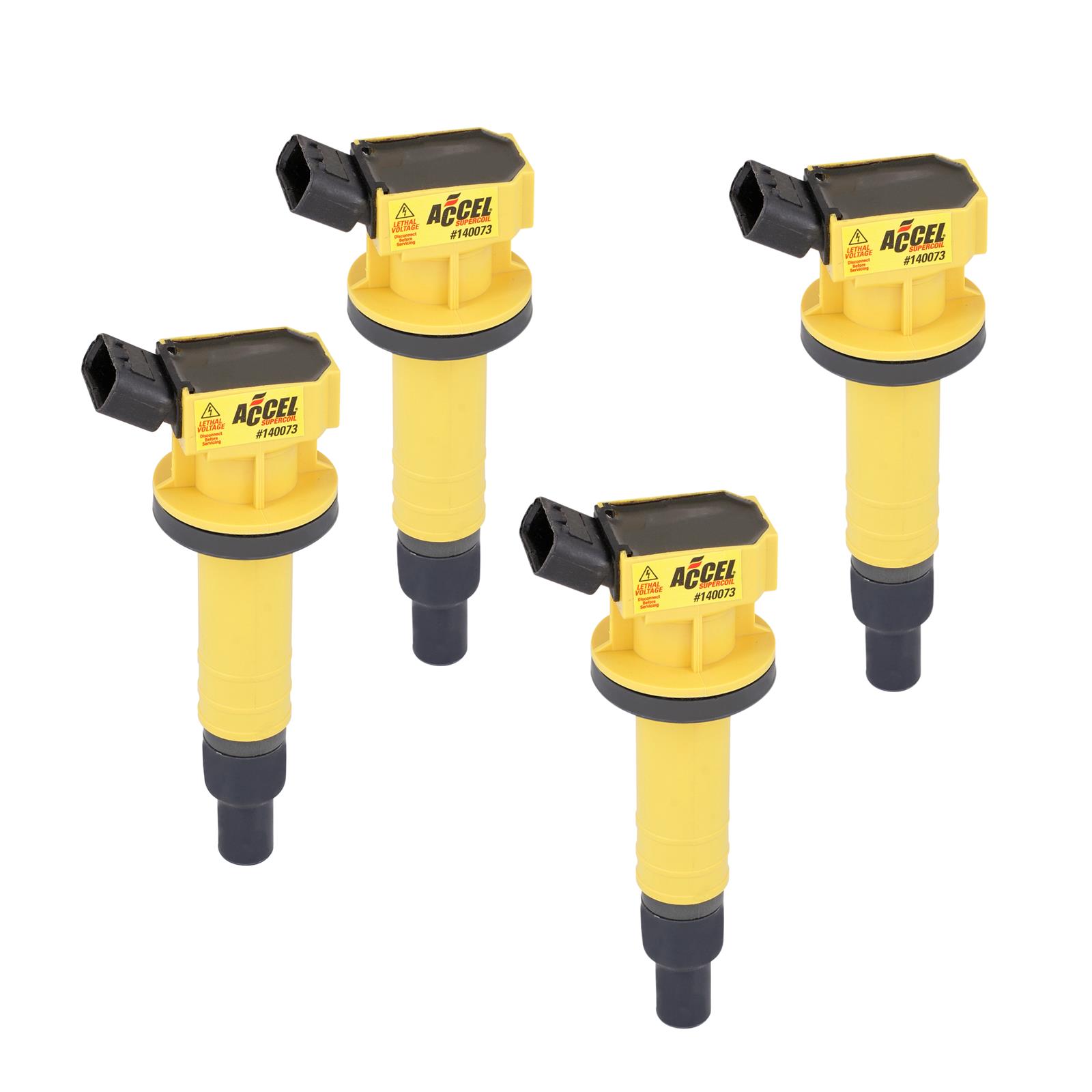 ACCEL 140073-4 Ignition Coil, SuperCoil, Toyota 1.8L-I4, 4-Pack
