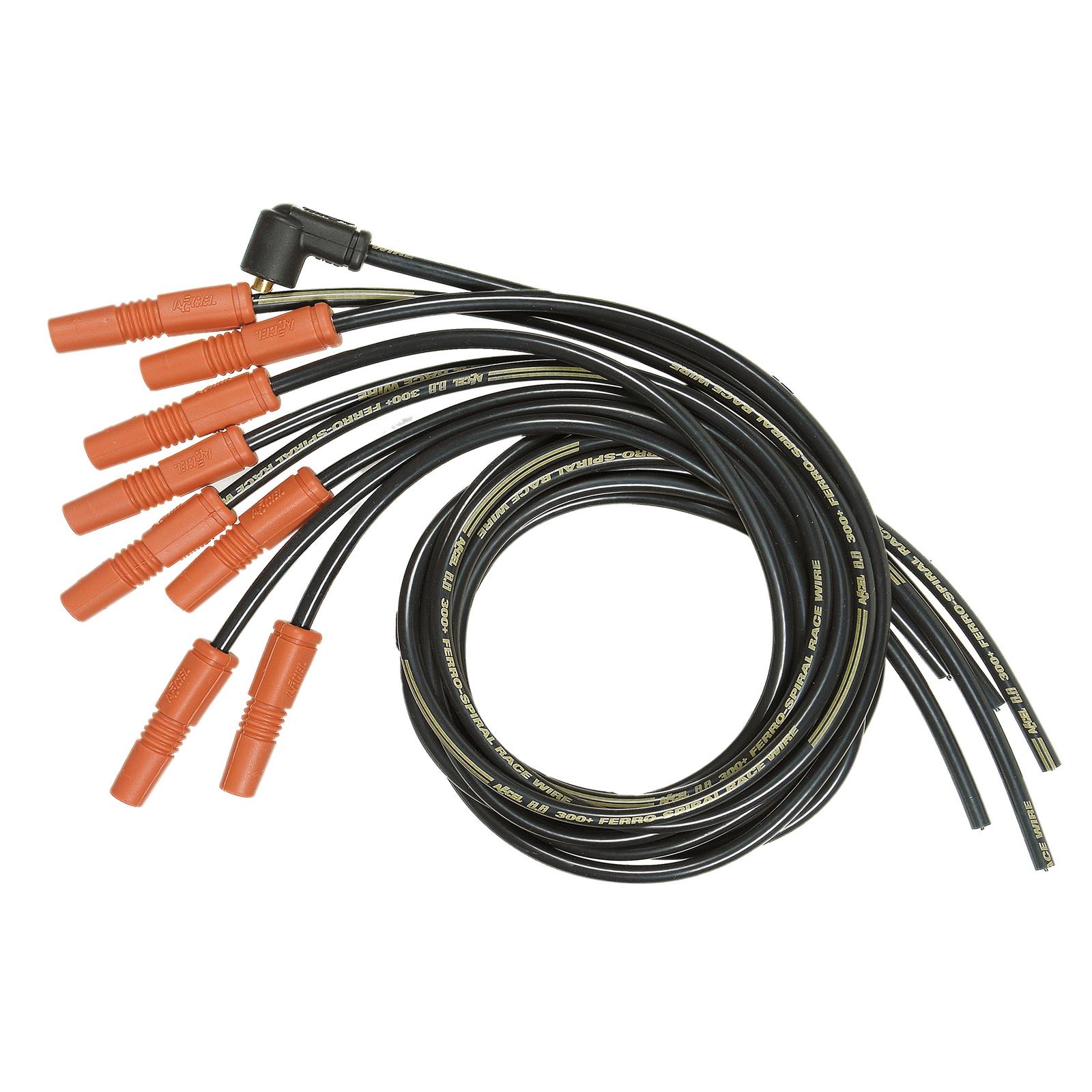 ACCEL 7040 Spark Plug Wire Set, 8.8MM 300+ Ferro-Spiral Race Wire