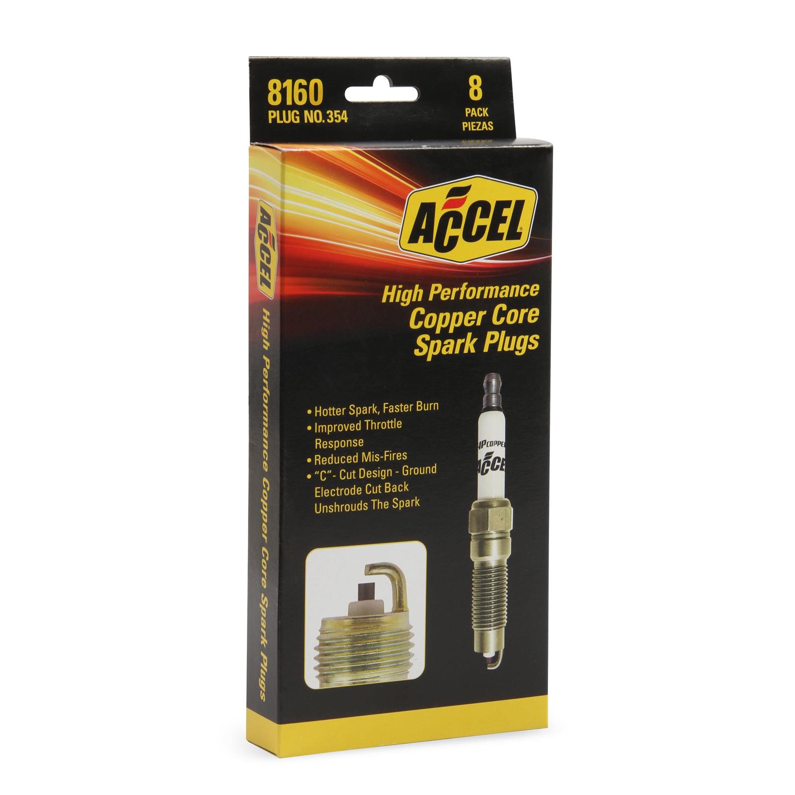ACCEL 8160 HP Copper Spark Plug, 2004-08 Ford 3 Valve V8