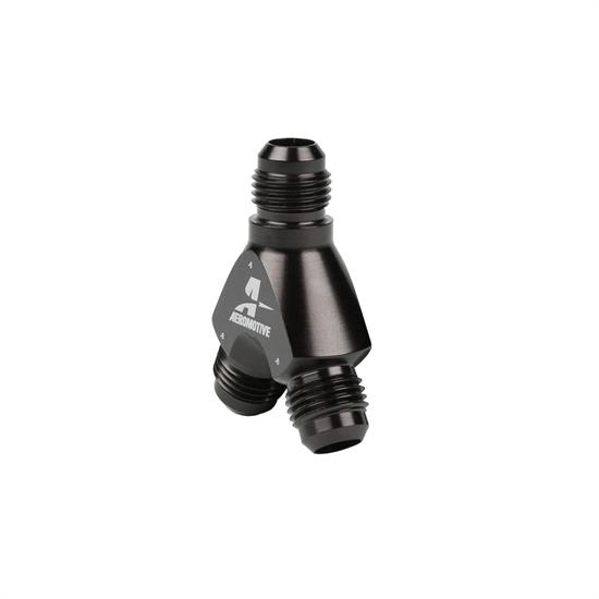 Aeromotive 15672 Y-Block Fitting, -6 AN to -6 AN x 2