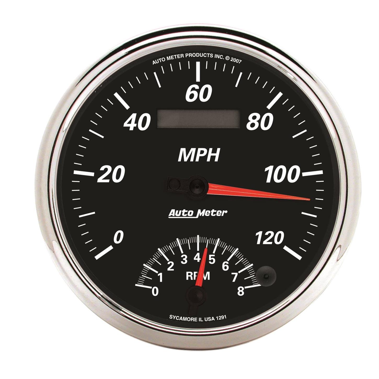AutoMeter 1291 Tach/Speedo Gauge, 5 Inch, 120MPH And 8K RPM, DB