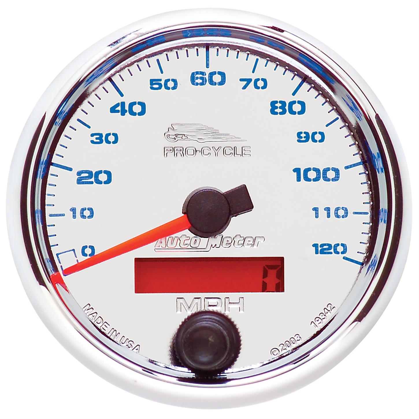 AutoMeter 19342 Speedo Gauge, 2 5/8 Inch, 120 MPH, Chrome