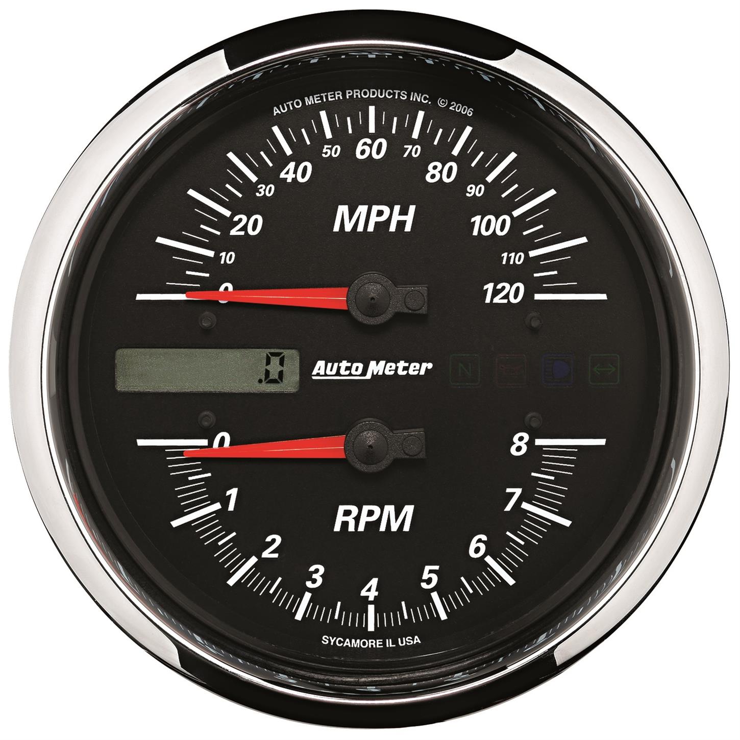 AutoMeter 19466 Tach/Speedo Gauge, 4 1/2 Inch, 8K RPM/120 MPH
