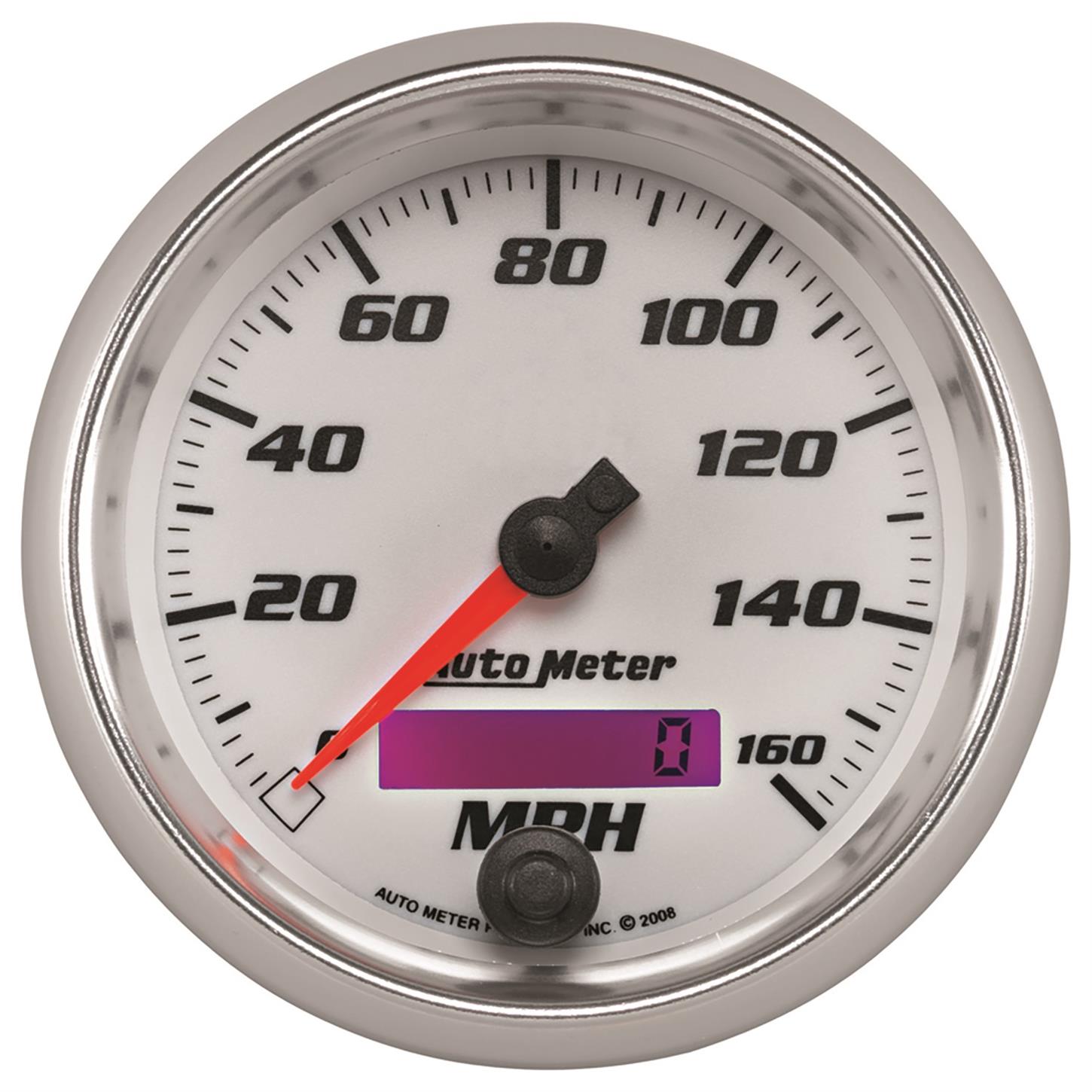 AutoMeter 19789 Speedo Gauge, 3 3/8 Inch, 160MPH, Electric, White