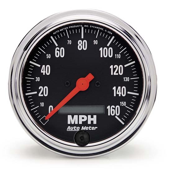 AutoMeter 2489 Trad. Chrome Air-Core Speedometer,160 MPH 3-3/8
