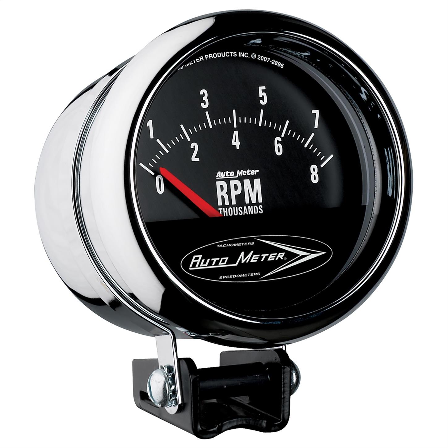AutoMeter 2897 Traditional Chrome Air-Core Pedestal Tach,8k,3-3/4