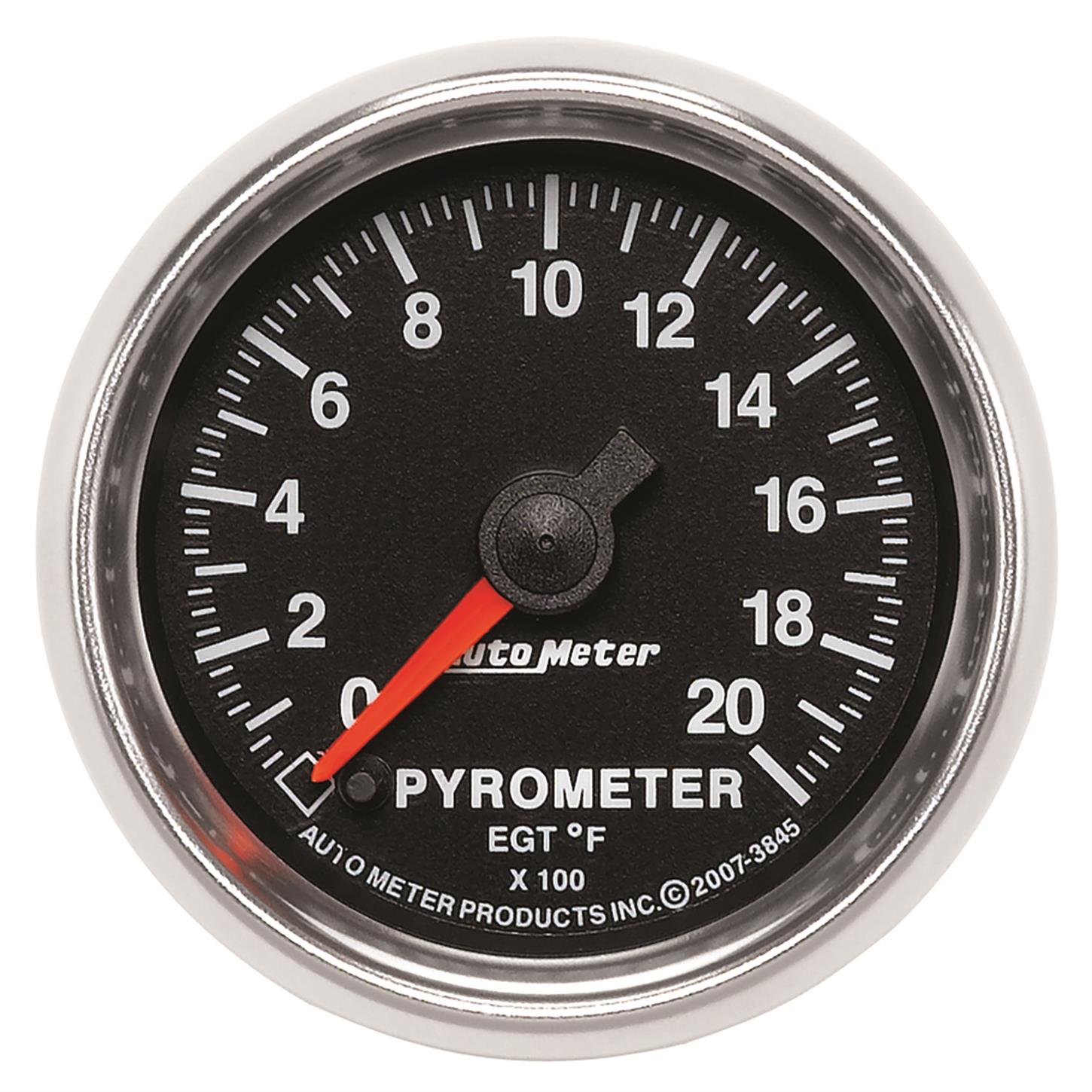 AutoMeter 3845 Pyrometer Gauge, 2 1/16 Inch, 2000 Deg., GS