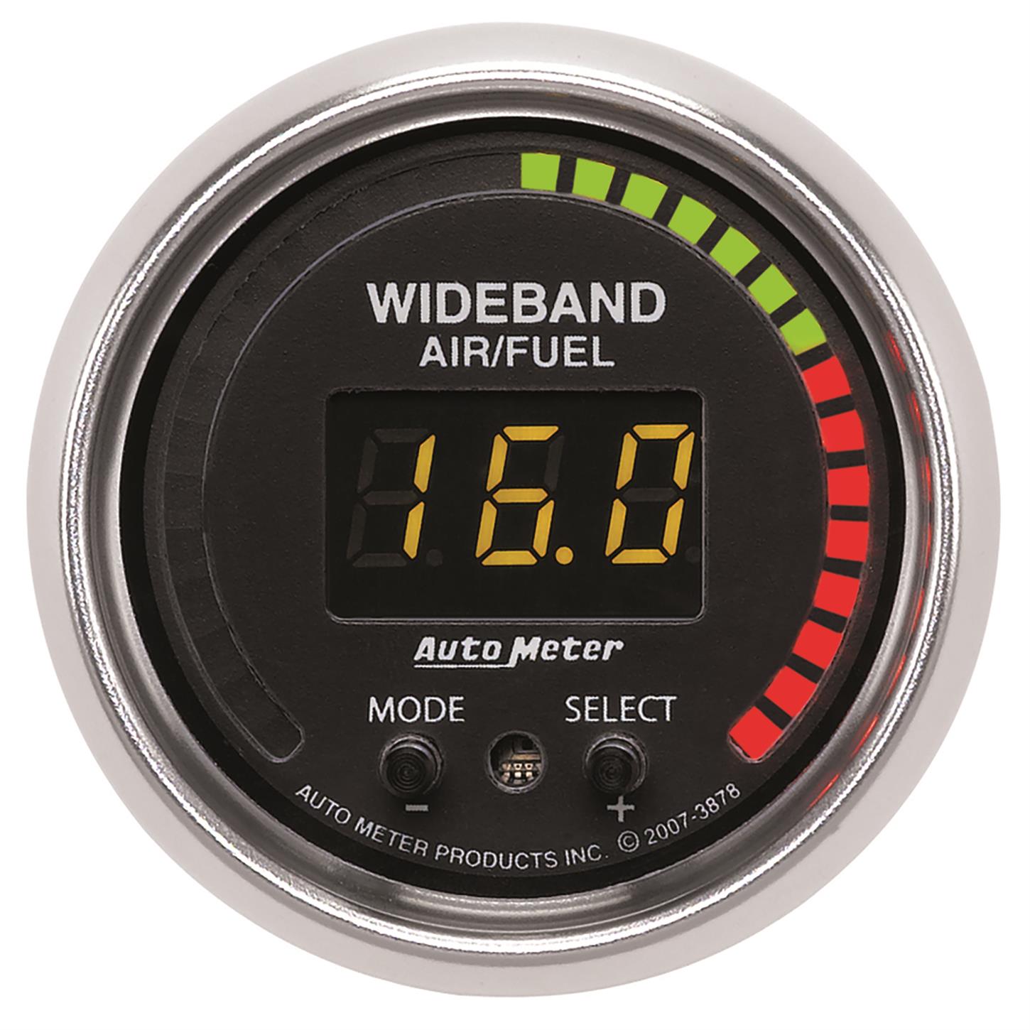 AutoMeter 3878 Air/Fuel Ratio-Pro, 2 1/16 Inch, W/ Peak and Warn