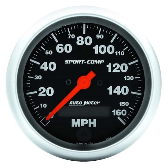 AutoMeter 3988 Sport-Comp Air-Core Speedometer,160 MPH,3-3/8 Inch