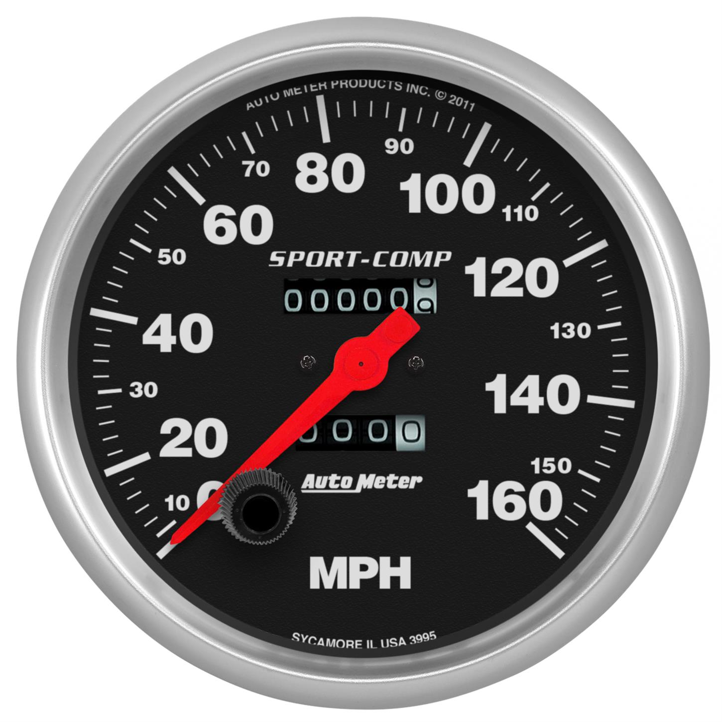 AutoMeter 3995 Sport-Comp Mechanical Speedometer, 160 MPH, 5 Inch