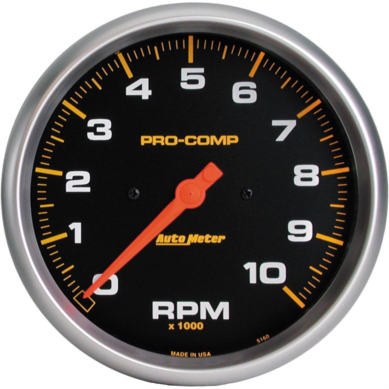 AutoMeter 5160 Pro-Comp Air-Core In-Dash Tachometer, 10k RPM, 5