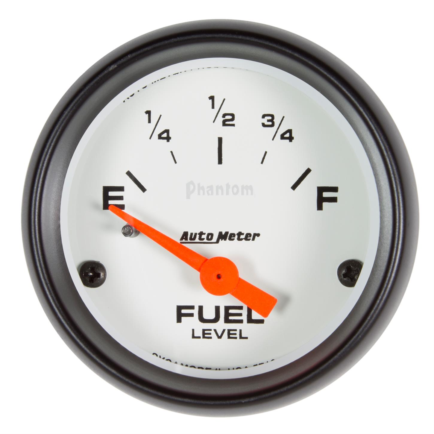 AutoMeter 5719 Phantom Fuel Level Gauge,2-1/16,73/10 Ohm,Flat