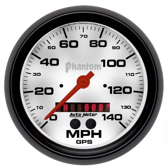 AutoMeter 5881 Phantom Air-Core GPS Speedometer, 140 MPH, 5 Inch