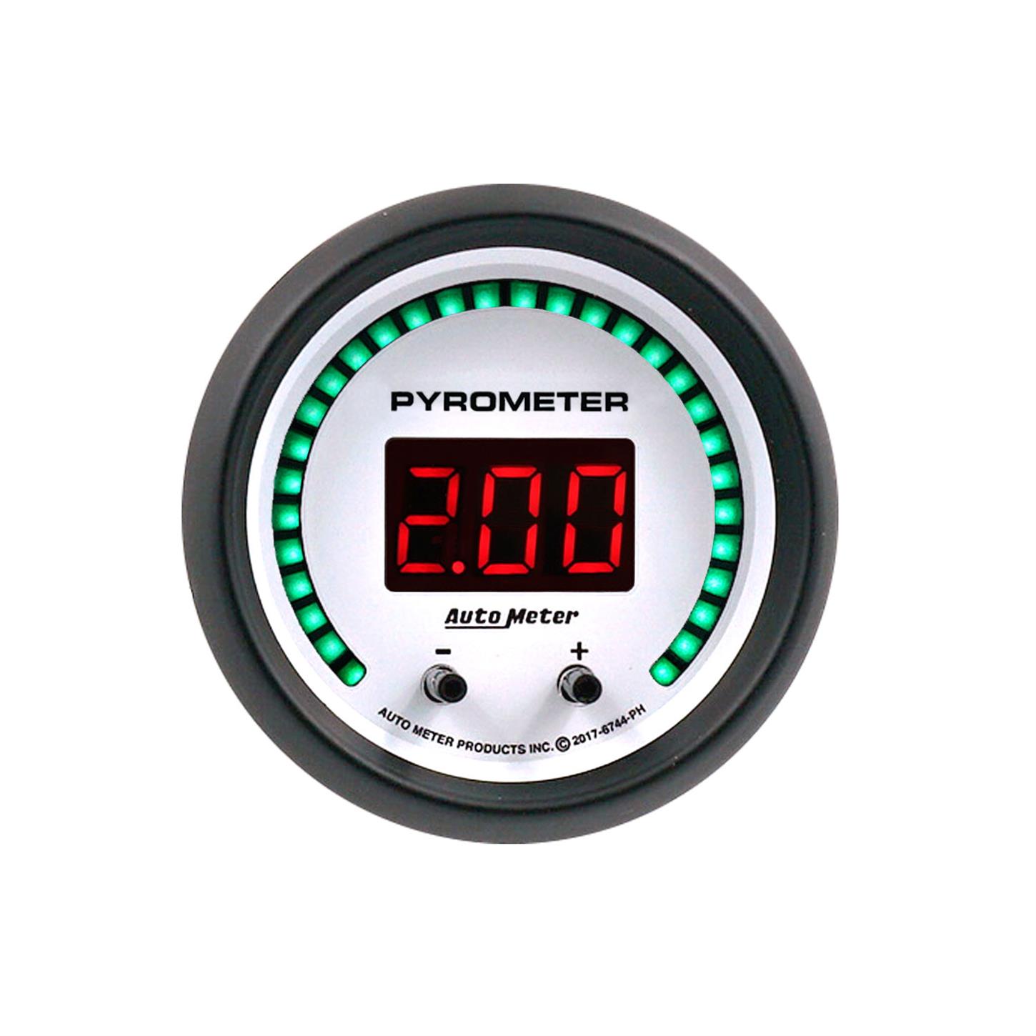 AutoMeter 6744-PH Pyrometer Gauge, 2 1/16 Inch, Phantom Elite
