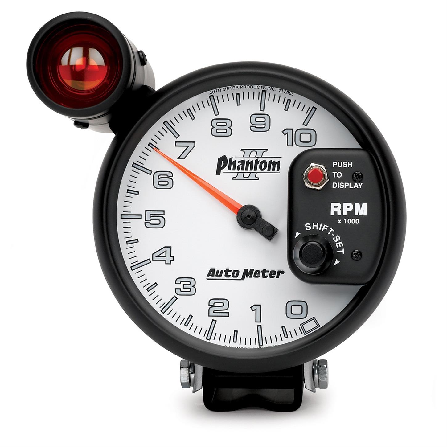 AutoMeter 7599 Tach Gauge 5 Inch, 10K RPM, Shift-Lite, Phantom II