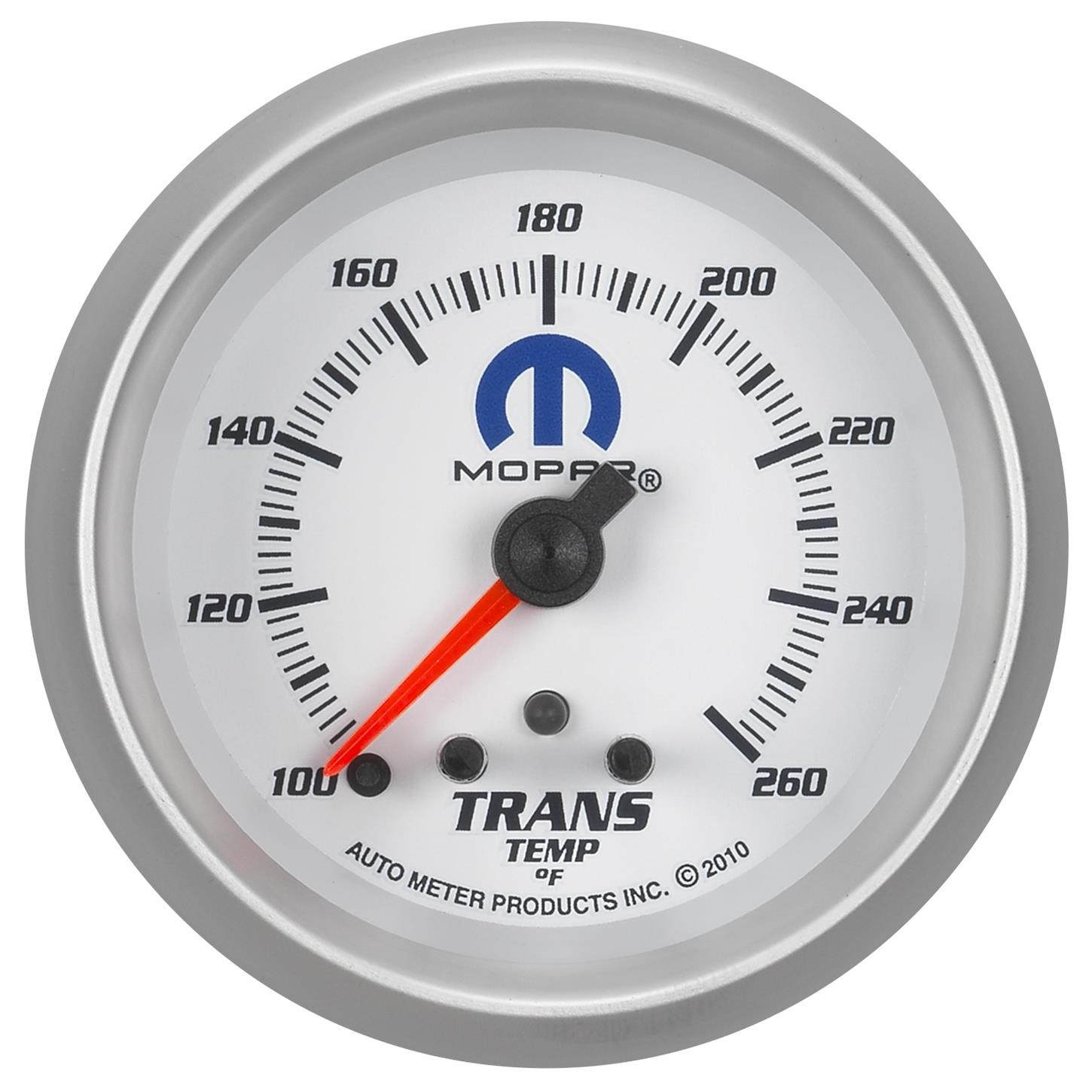 AutoMeter 880359 Trans Temp Gauge, 2 5/8 Inch, 260 Deg., White