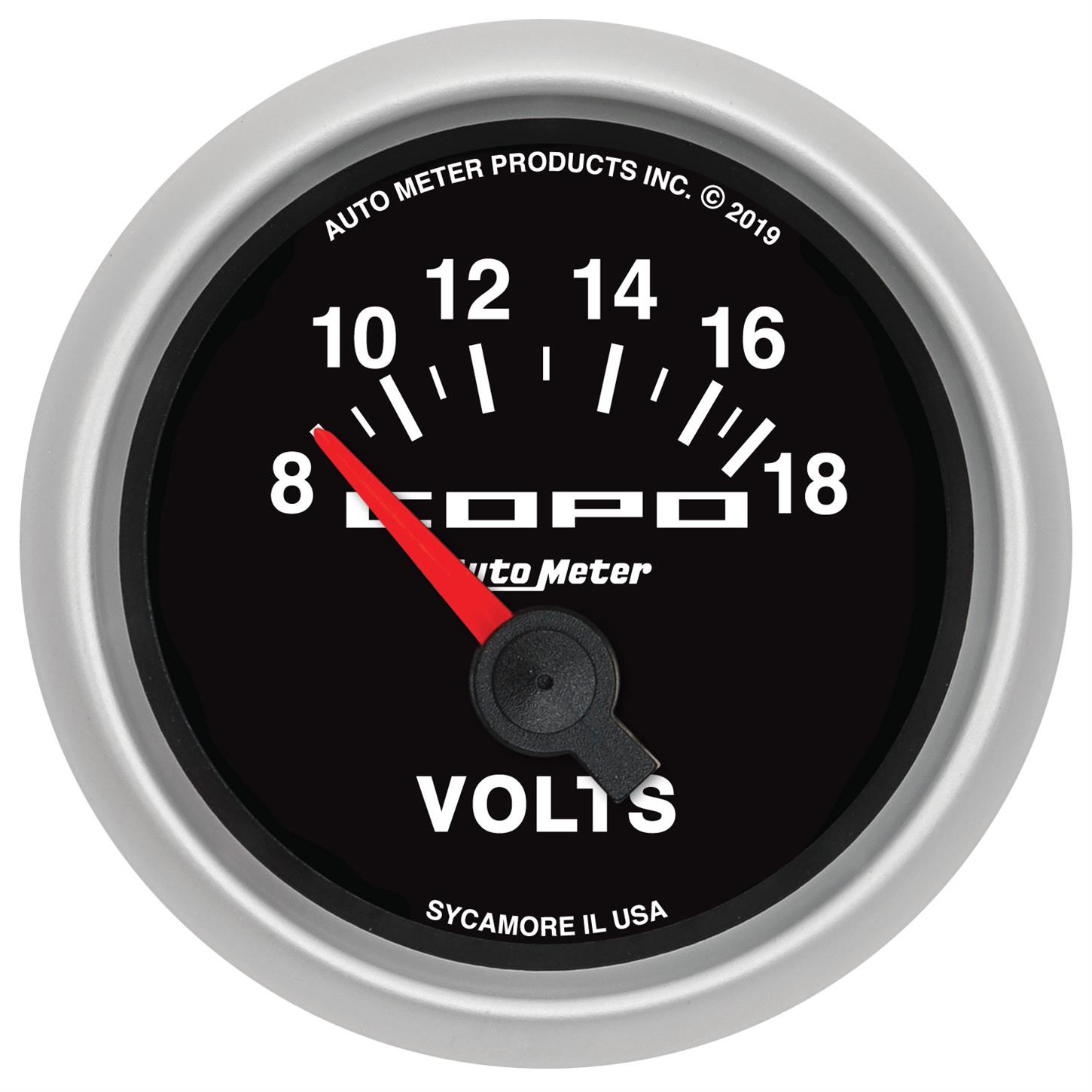 AutoMeter 880874 COPO Voltmeter Gauge, 18V, Electric, 2-1/16 Inch