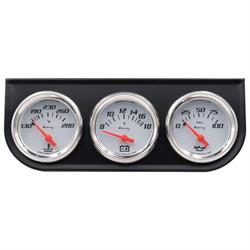 Equus E7200 7000 Series 2 Inch Chrome 3-Gauge Set, OP/WT/Volt