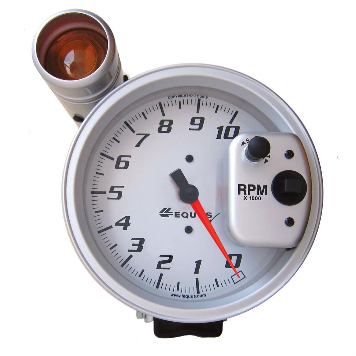 Equus E6081S 6000 Series 5 Inch Silver Tachometer, 10,000 RPM