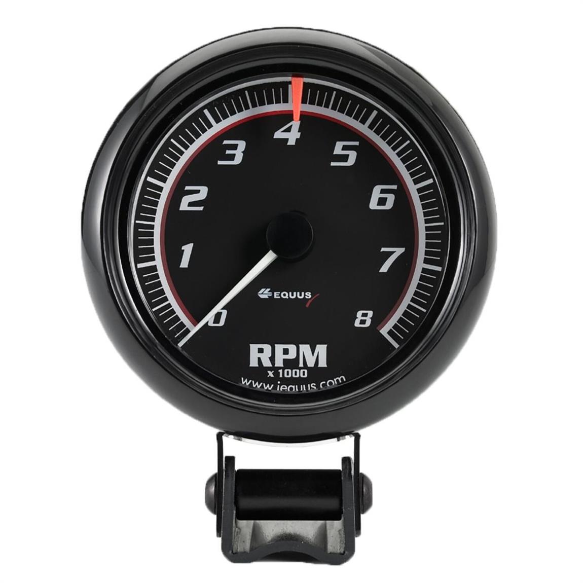 Equus E6086 6000 Series 2-1/2 Inch Black Tachometer, 8,000 RPM