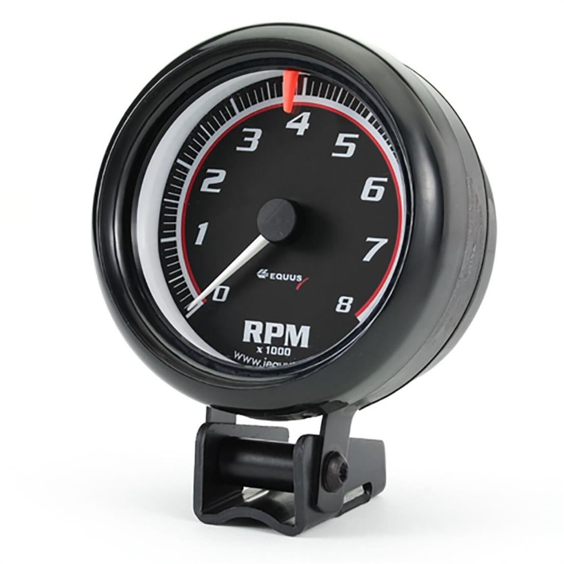 Equus E6088 6000 Series 3-3/8 Inch Black Tachometer, 8,000 RPM