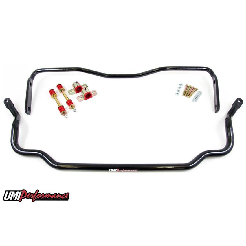 UMI 303534-B 78-88 G-Body Solid Front & Rear Sway Bar Kit, Black