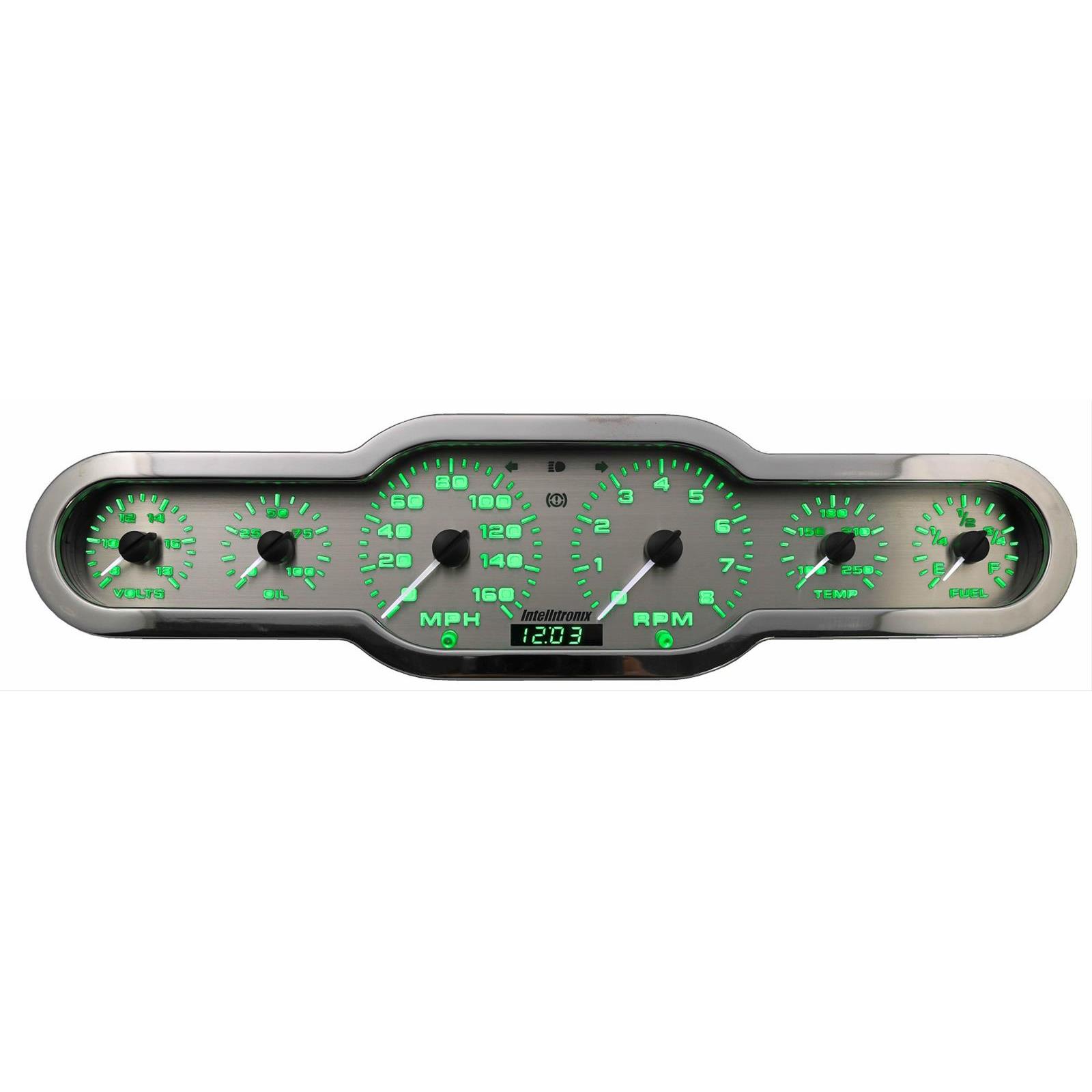 Intellitronix AP10002G 3D 6-Gauge Analog Panel Kit, Green