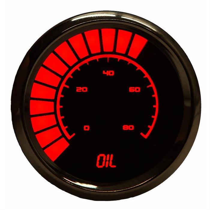 Intellitronix BS9114R Barg Oil Pressure Gauge, Red