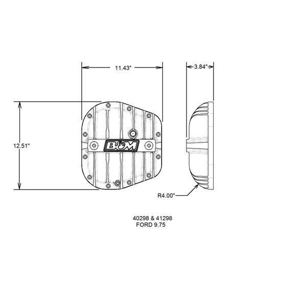 B&M 41298 Cast Aluminum Differential Cover for Ford 9.75" - Black