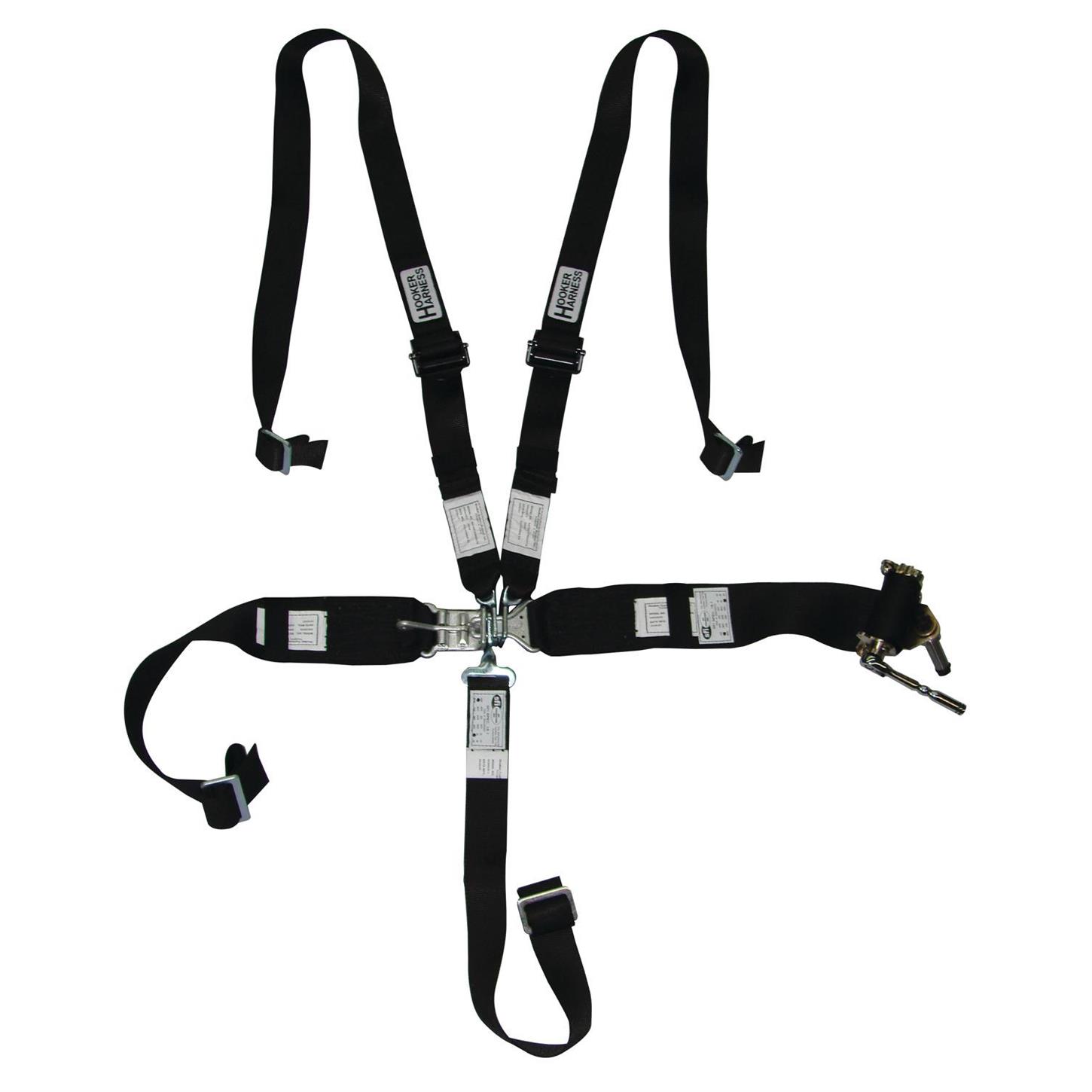 Hooker Harness 5 Point Harness, Latch & Link, 3 Inch Lap/Shoulder