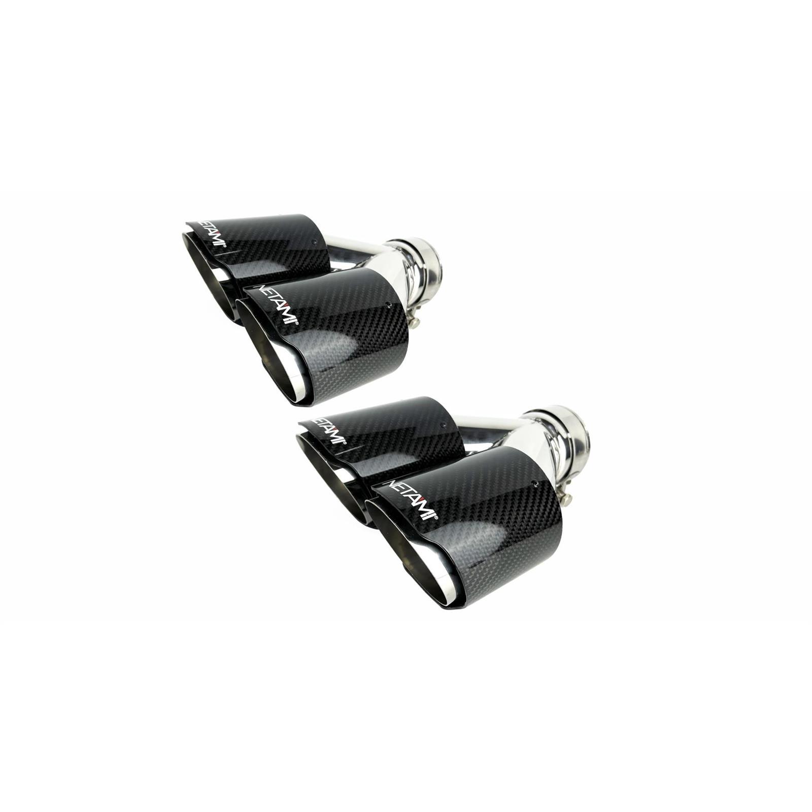 Netami NT-2556-2 Carbon Fiber Quad Exhaust Tips, Pair