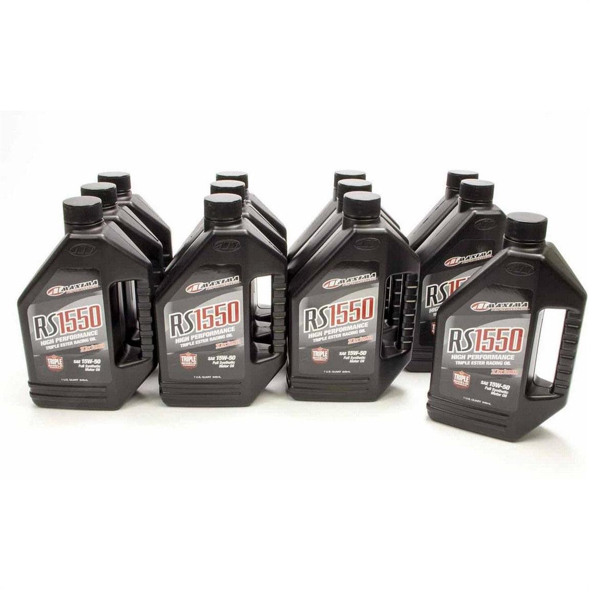 Maxima Racing Oils 22932901 RS Full Synthetic, 15W50, 12 Quarts