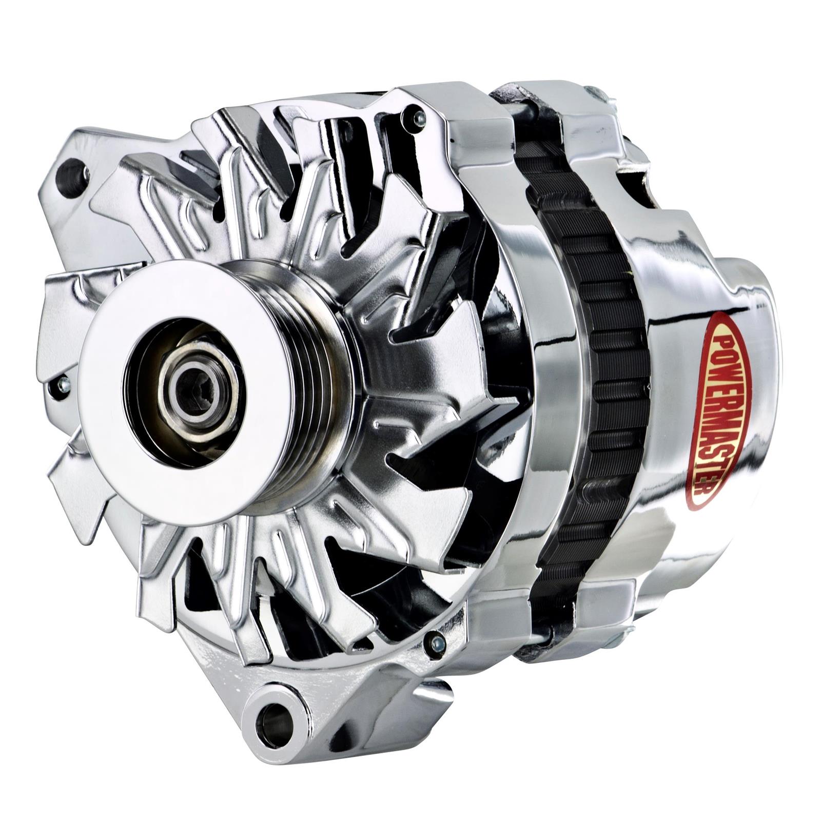 Powermaster 37902 GM CS130 140A Chrome Alternator, 6-Groove, Left