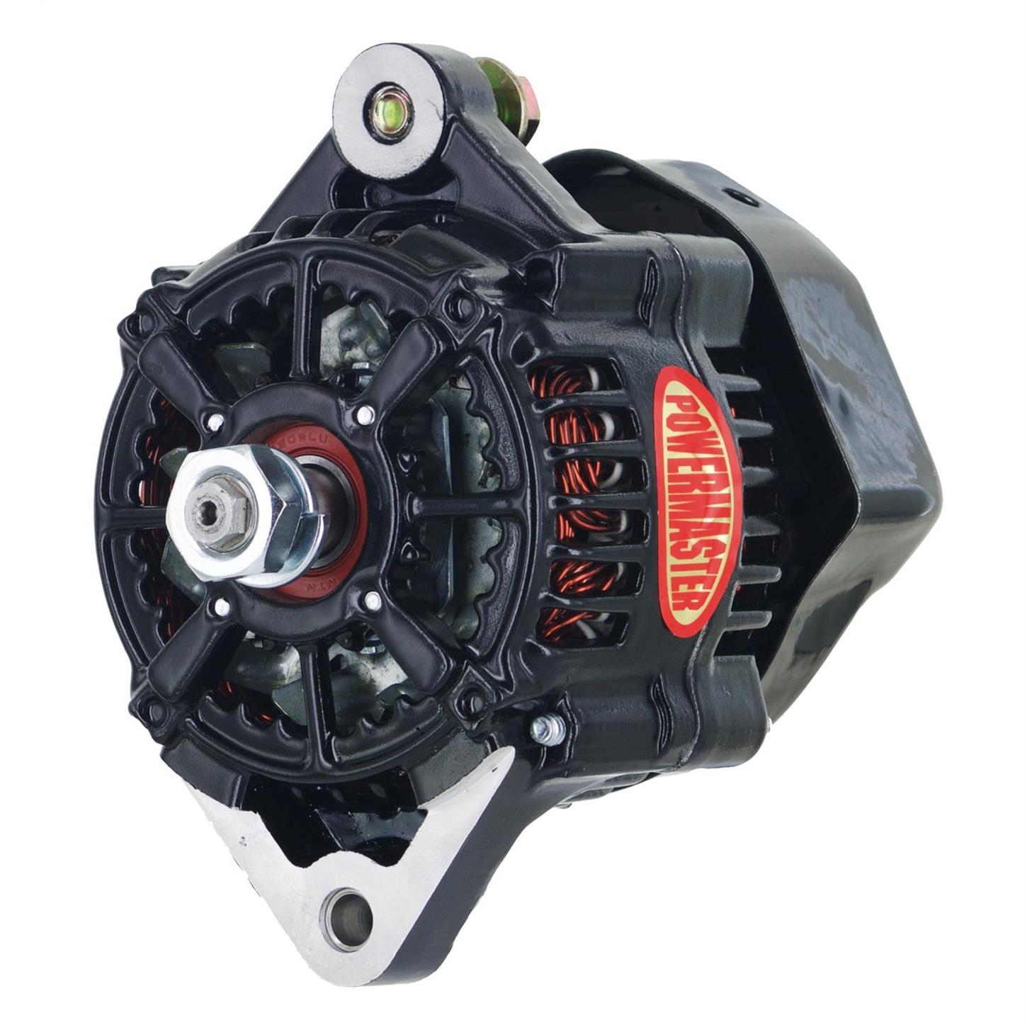 Powermaster 8163 Denso Style Race Alternator, 75A, 100mm, Black