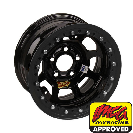 AERO 53 Series IMCA Certified 15 Inch Race Wheel, Beadlock, 5 on 5 Pattern