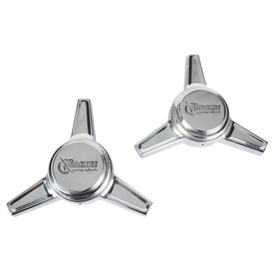 Rocket Racing Wheels RS1-F101 Polished Flat Angle Spinners, Pair