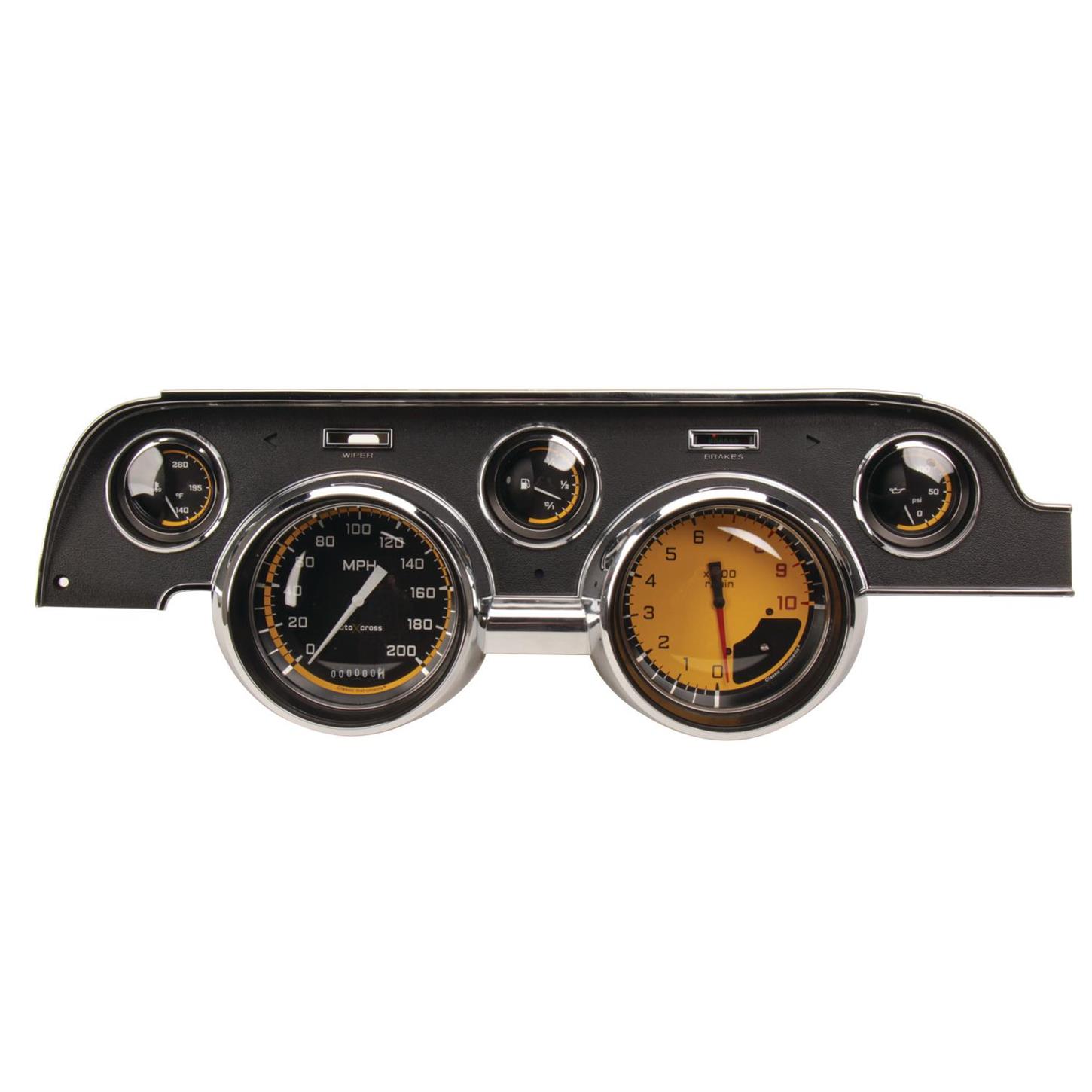 Classic Instruments MU67AXY Auto Cross Yellow Gauge Set, 1967-68 Mustang