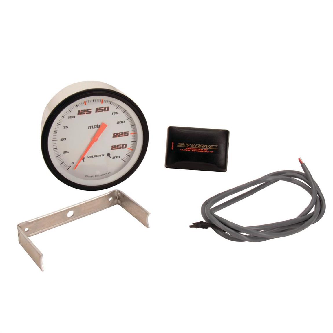 Classic Instruments SF71WBLF Salt Flat 5 Inch Speedometer, Sky Drive