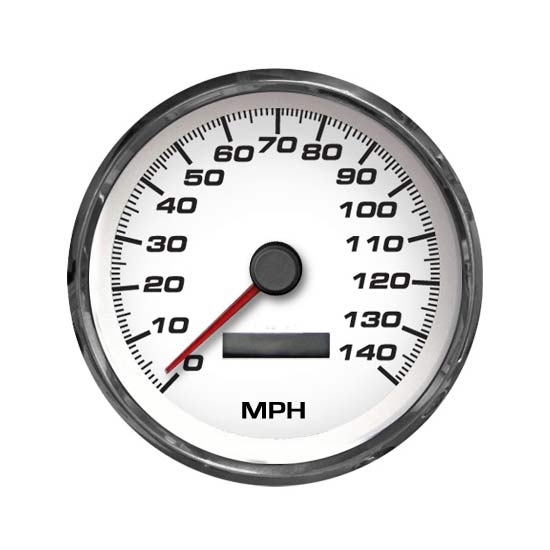 New Vintage USA 01150-03 Performance Ser 4 3/8 Speedometer White