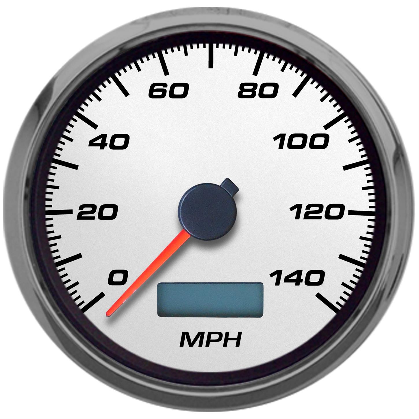 New Vintage USA 02140-03 Performance ll 3 3/8" Speedometer White