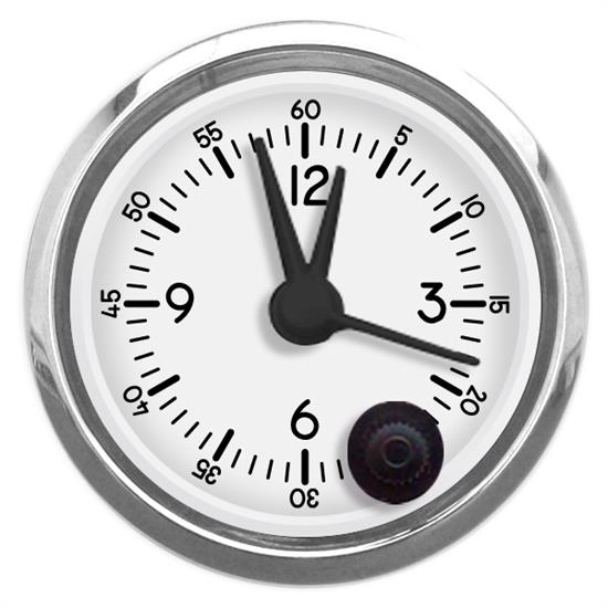 New Vintage USA 40122-03 1940 Series 2 1/16" Clock White