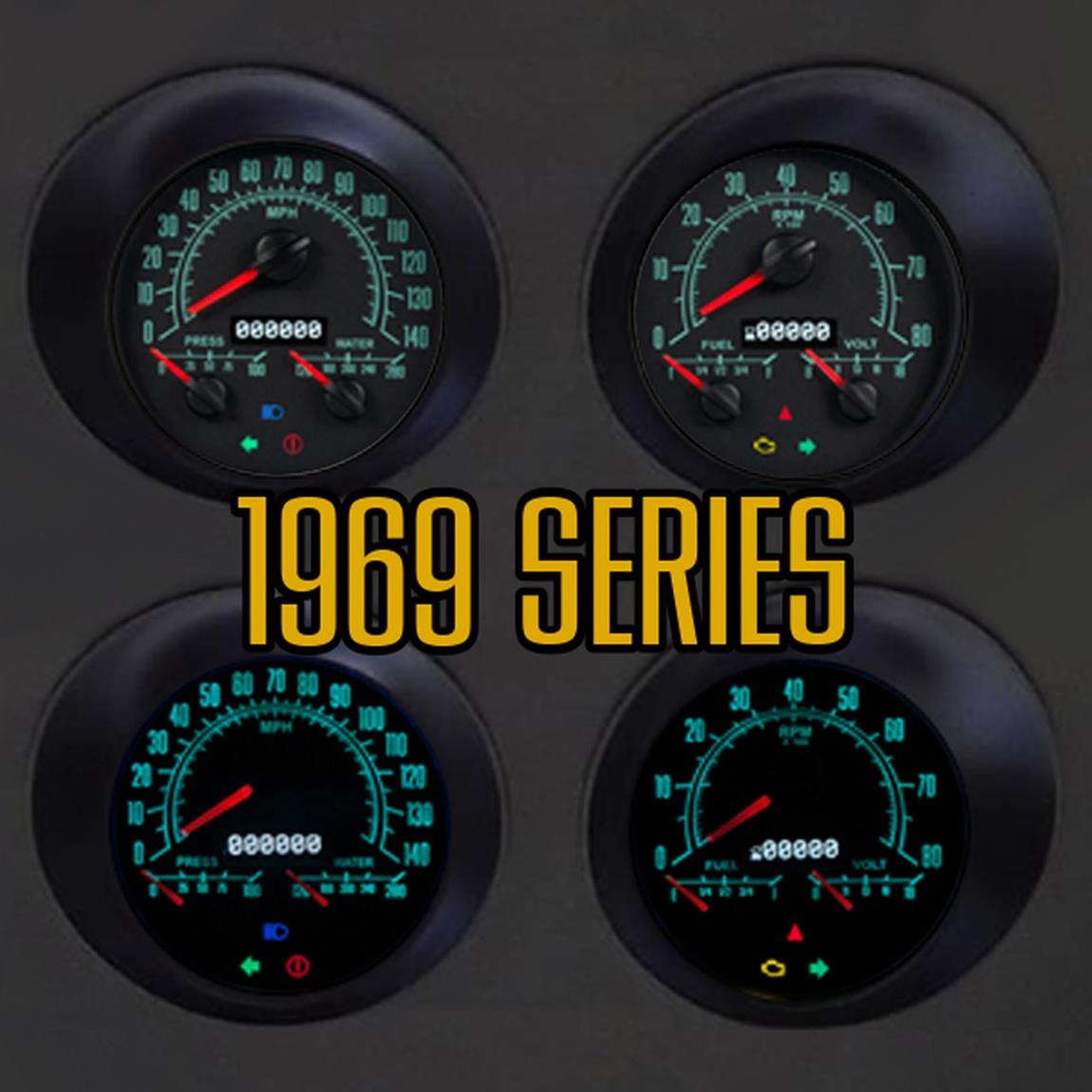 New Vintage USA 69691-02 69 Pontiac Firebird 69 Series Gauge Set