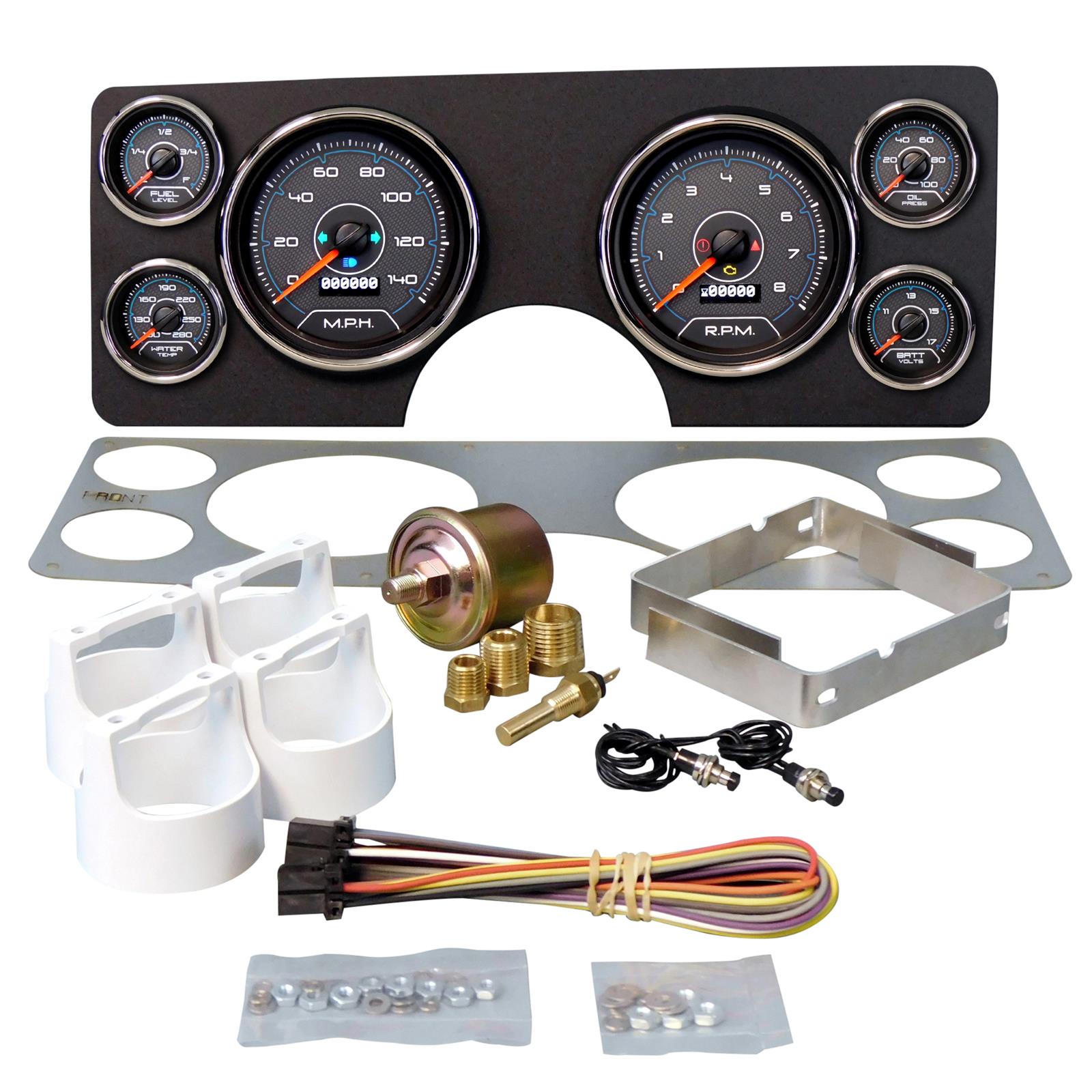 New Vintage USA 84201-05 CFR Gauges, 84-89 C4 Corvette, Blue