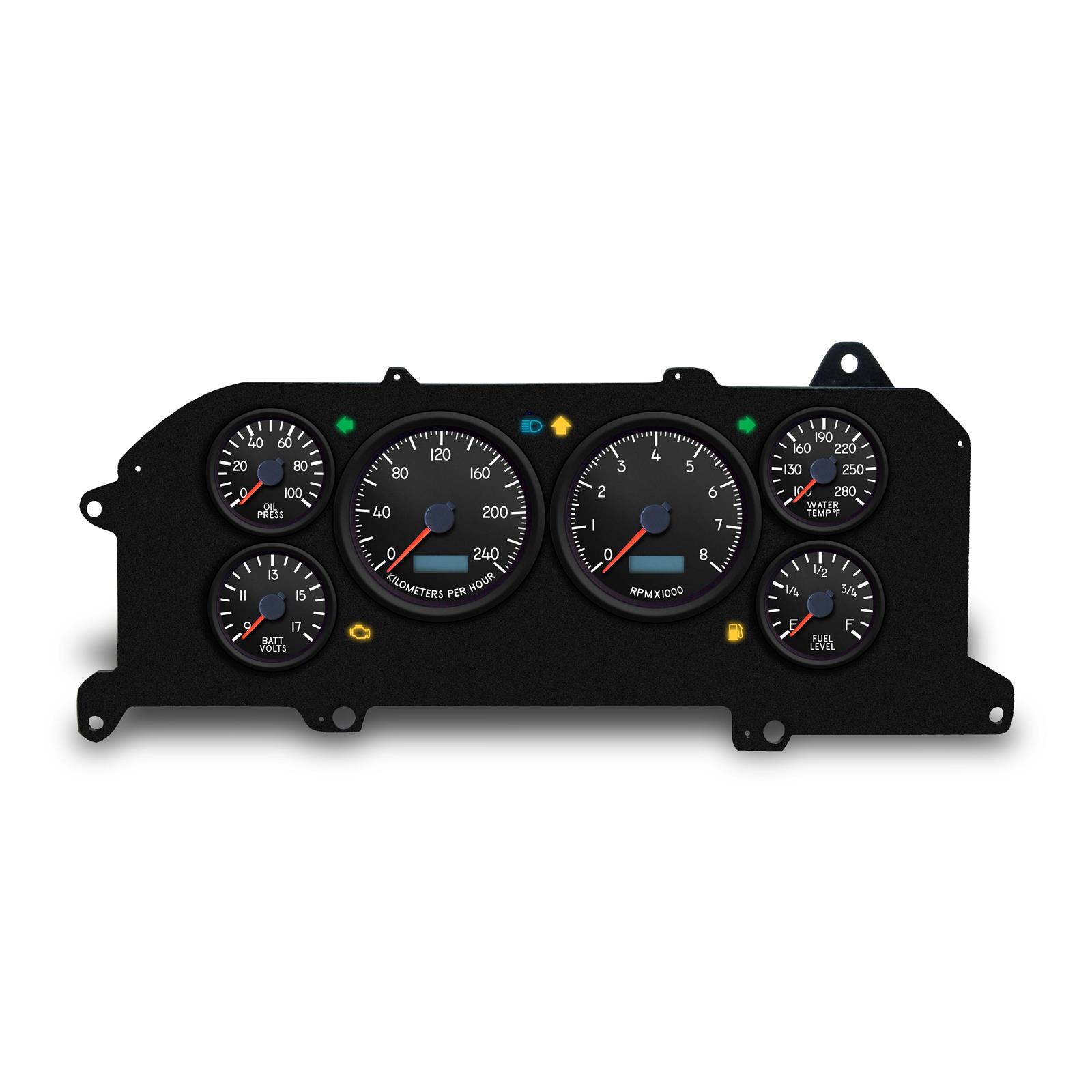 New Vintage USA 87411-01M 6 Gauge Aviator KM/H 87-93 Mustang