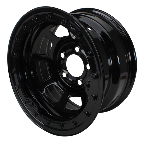 Bassett Wissota Certified 15 Inch Wheel, Beadlock, 15x8, 5 on 5, Black