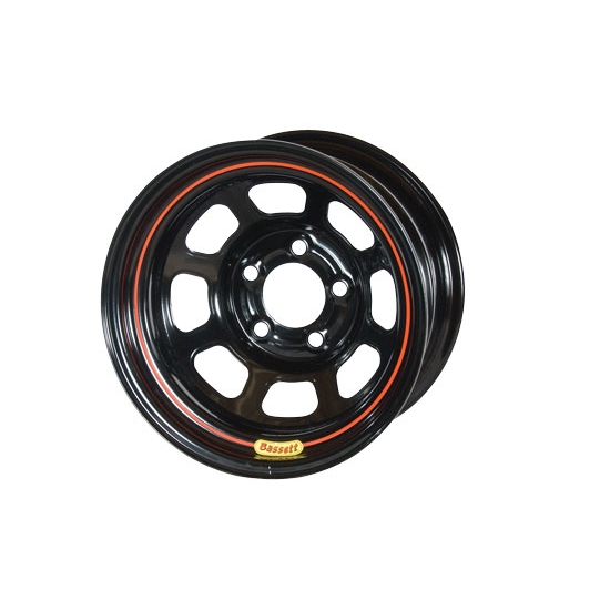 Bassett 54S555 15X14 D-Hole Lite 5x5 5.5" Backspace Black Wheel