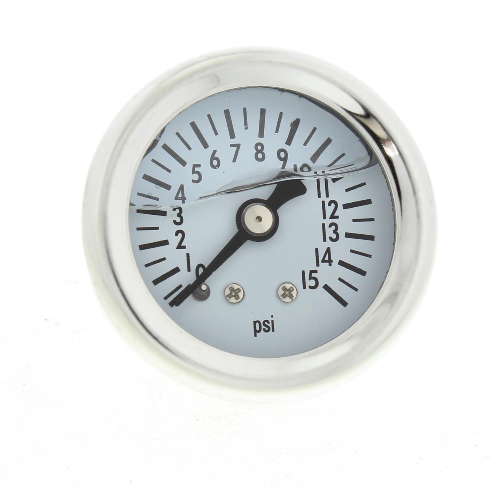 Liquid-Filled Fuel Pressure Gauge, 0-15 PSI