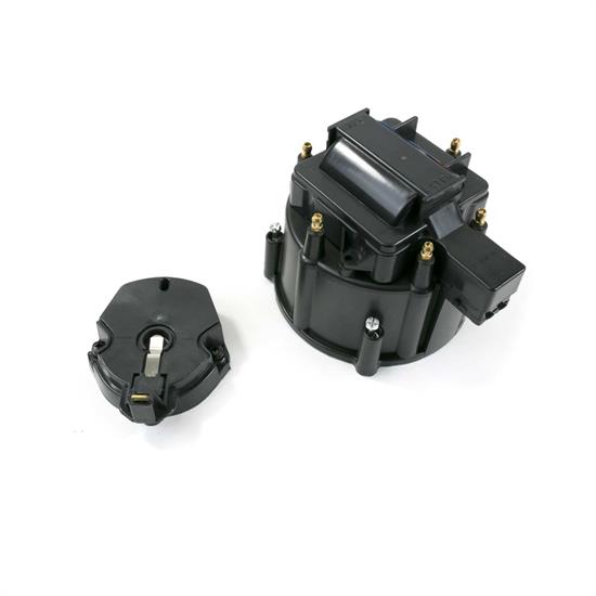 Chevy 6-Cylinder HEI Distributor Replacement Cap and Rotor, Black