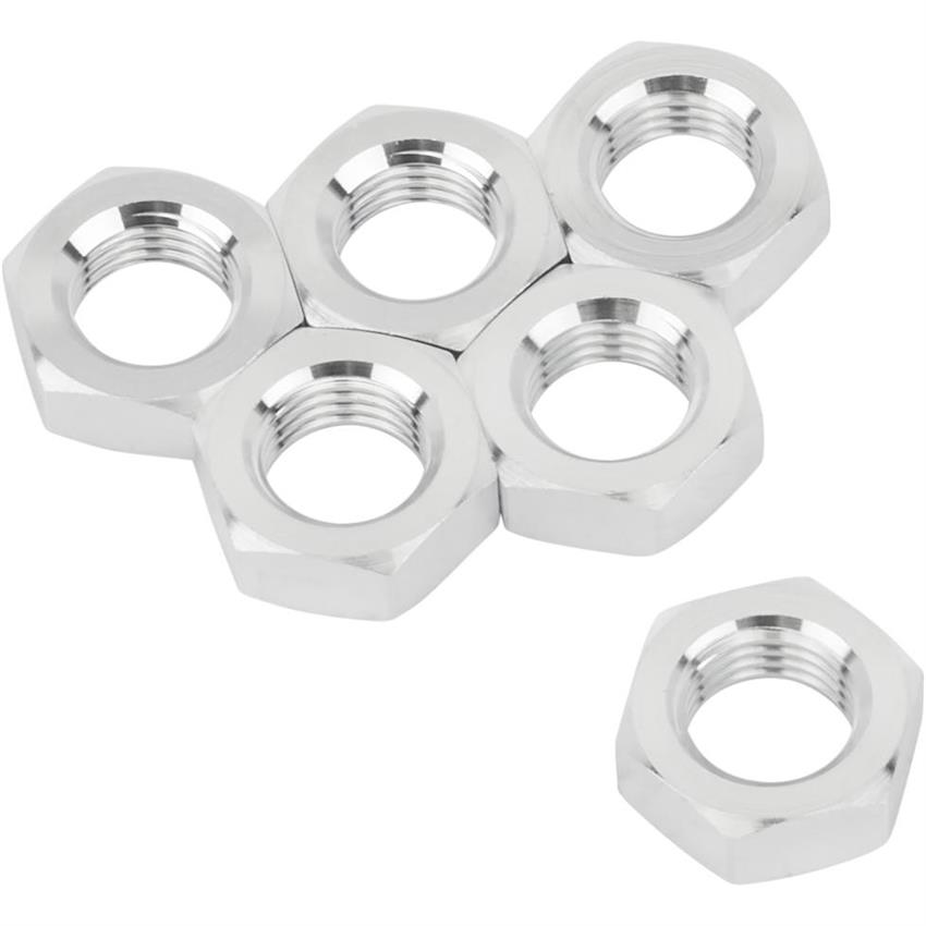 Aluminum Jam Nuts, 3/8-24 RH, Pack/6